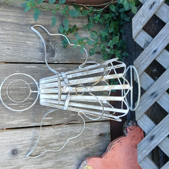 Vintage | Art | Vintage Metal Christmas Angel Candle Holder White Gold ...
